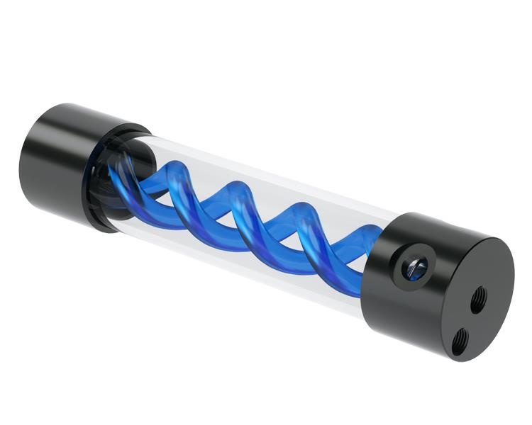 Barrow T-Virus Acrylic Blue Helix Reservoir 255mm - Black - Watercooling UK