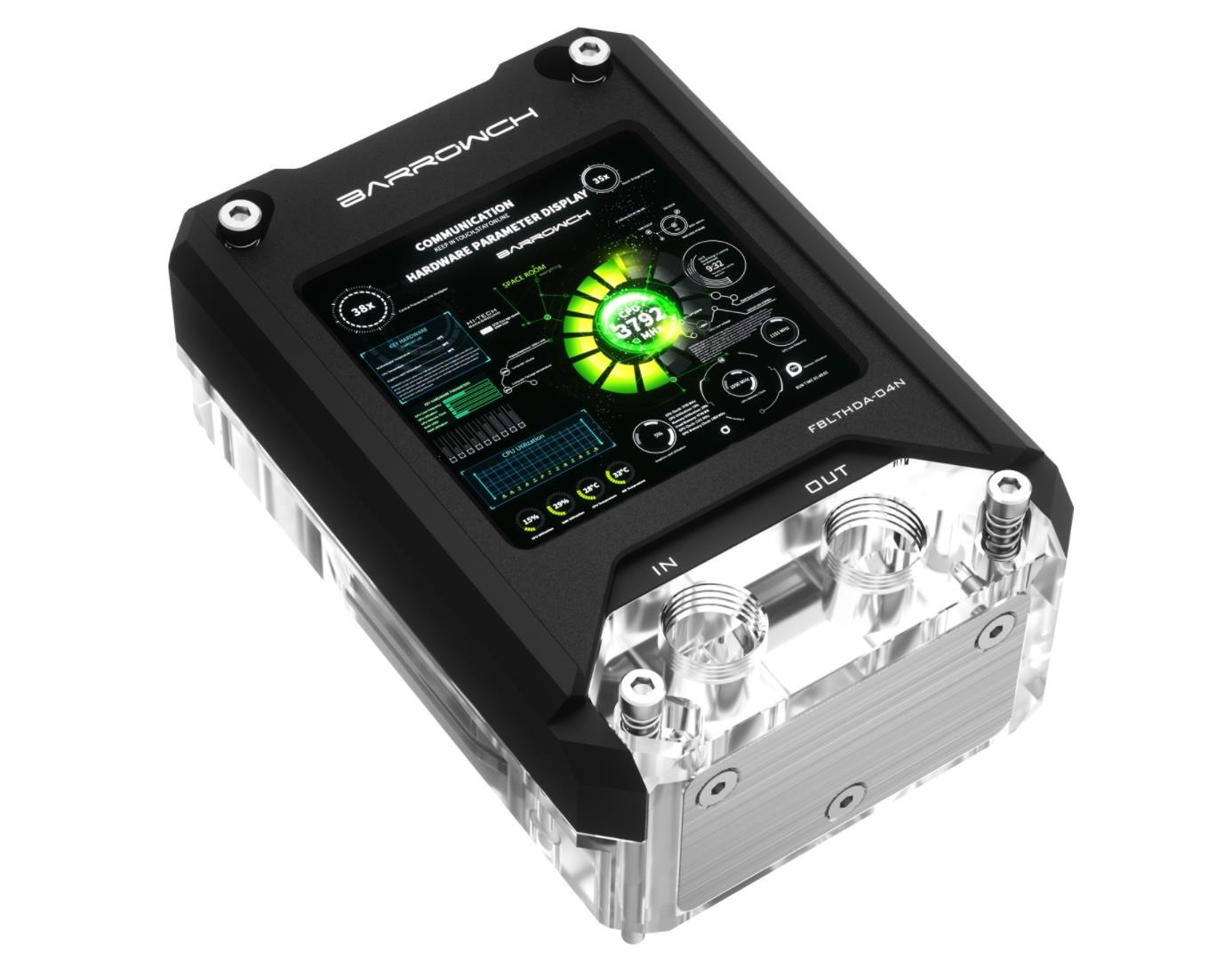 BarrowCH HDMI LCD Display CPU Waterblock with LRC 2.0 RGB, AMD - Black ...