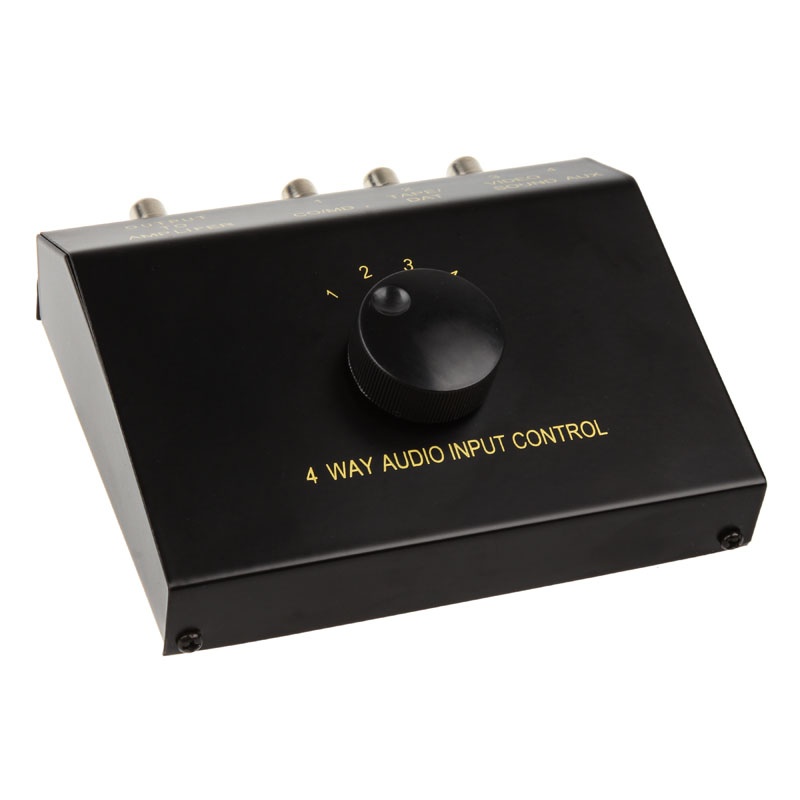 InLine 4-fold Audio Switch - manual, Cinch/3,5mm jack - black ...