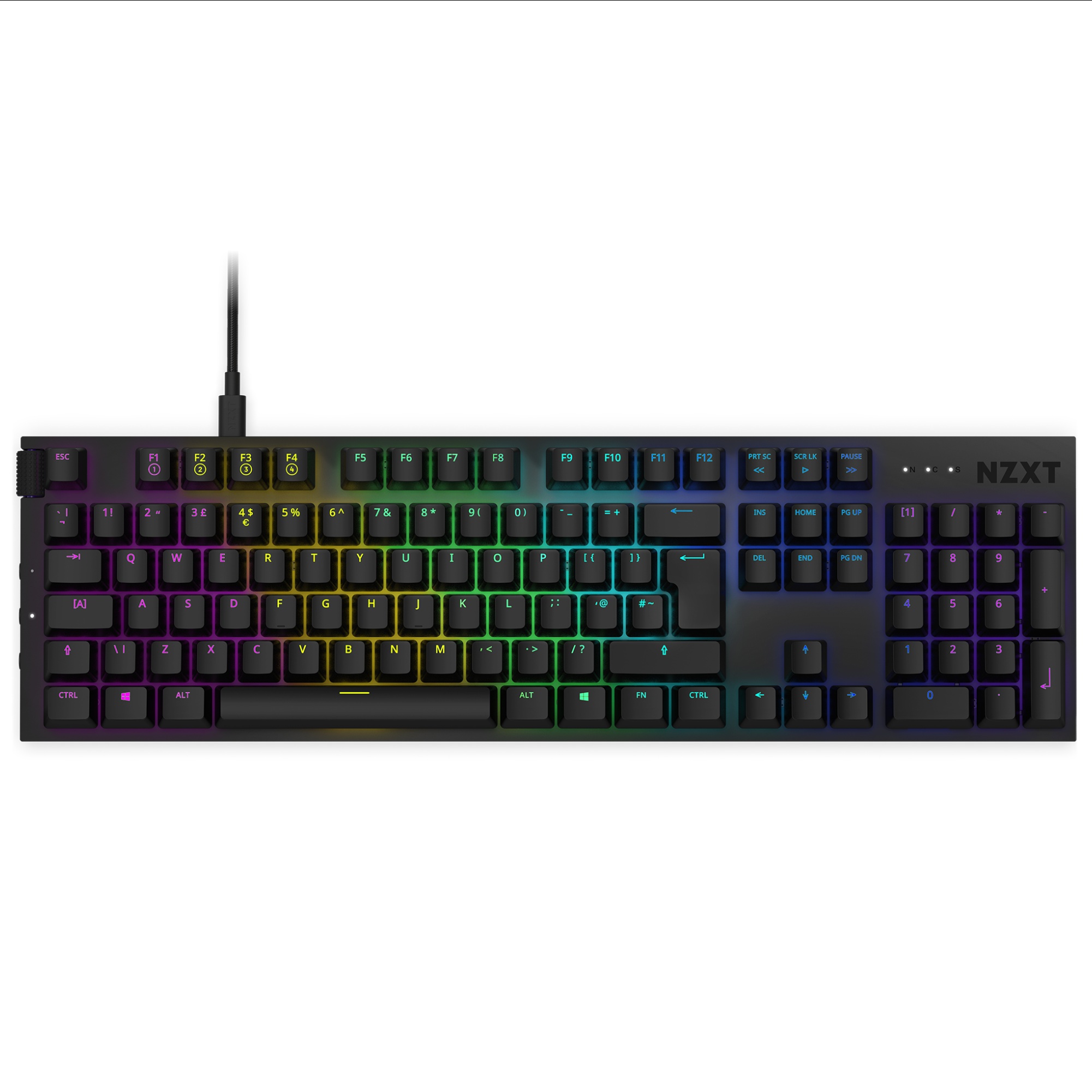 NZXT Function Full Size Black Mechanical Keyboard UK Layout ...