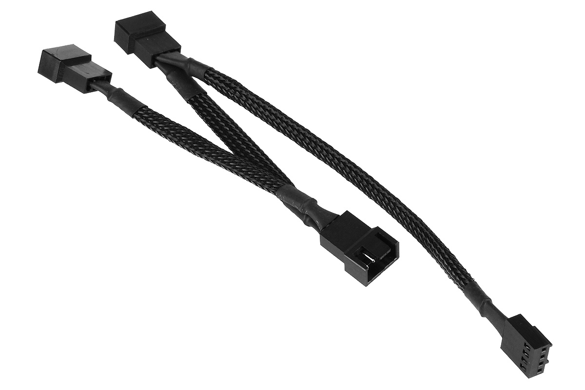 Phobya 4Pin PWM to 3x 4Pin PWM extension 40cm - black - Watercooling UK