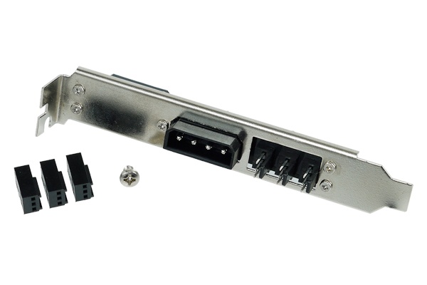 Phobya PCI slot cover 4Pin Molex and 3x 3Pin fan plug - Watercooling UK