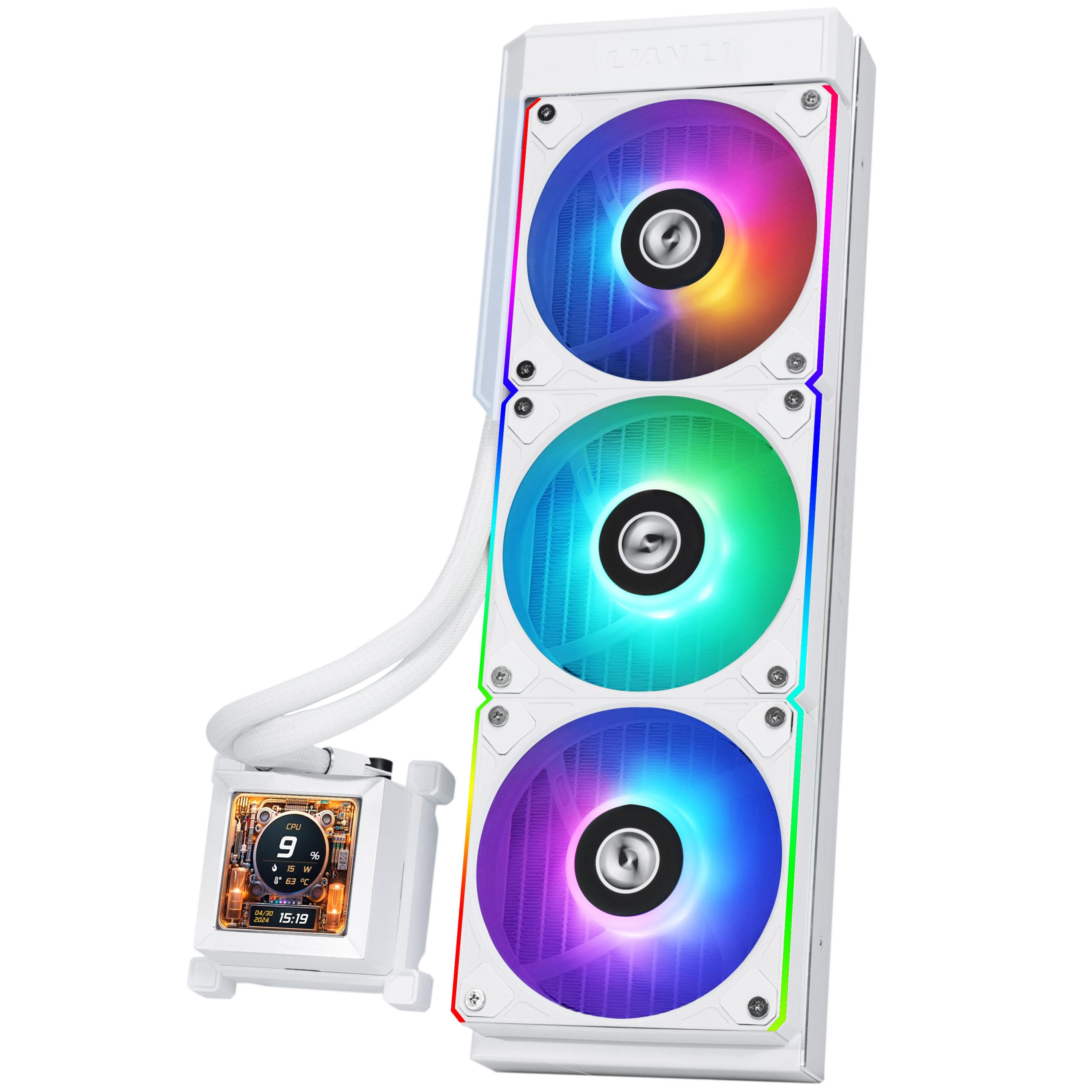 Lian Li HydroShift LCD 360 ARGB AIO Water Cooler - white - Watercooling UK