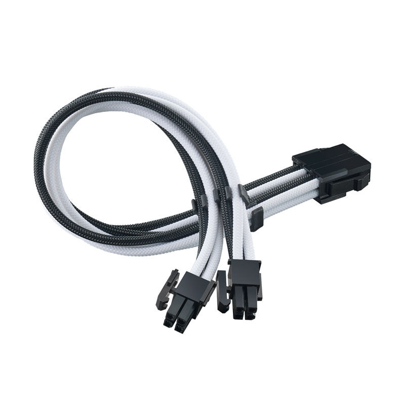 Silverstone EPS 8-pin to EPS/ATX 4+4-pin cable, 300mm - black/white ...