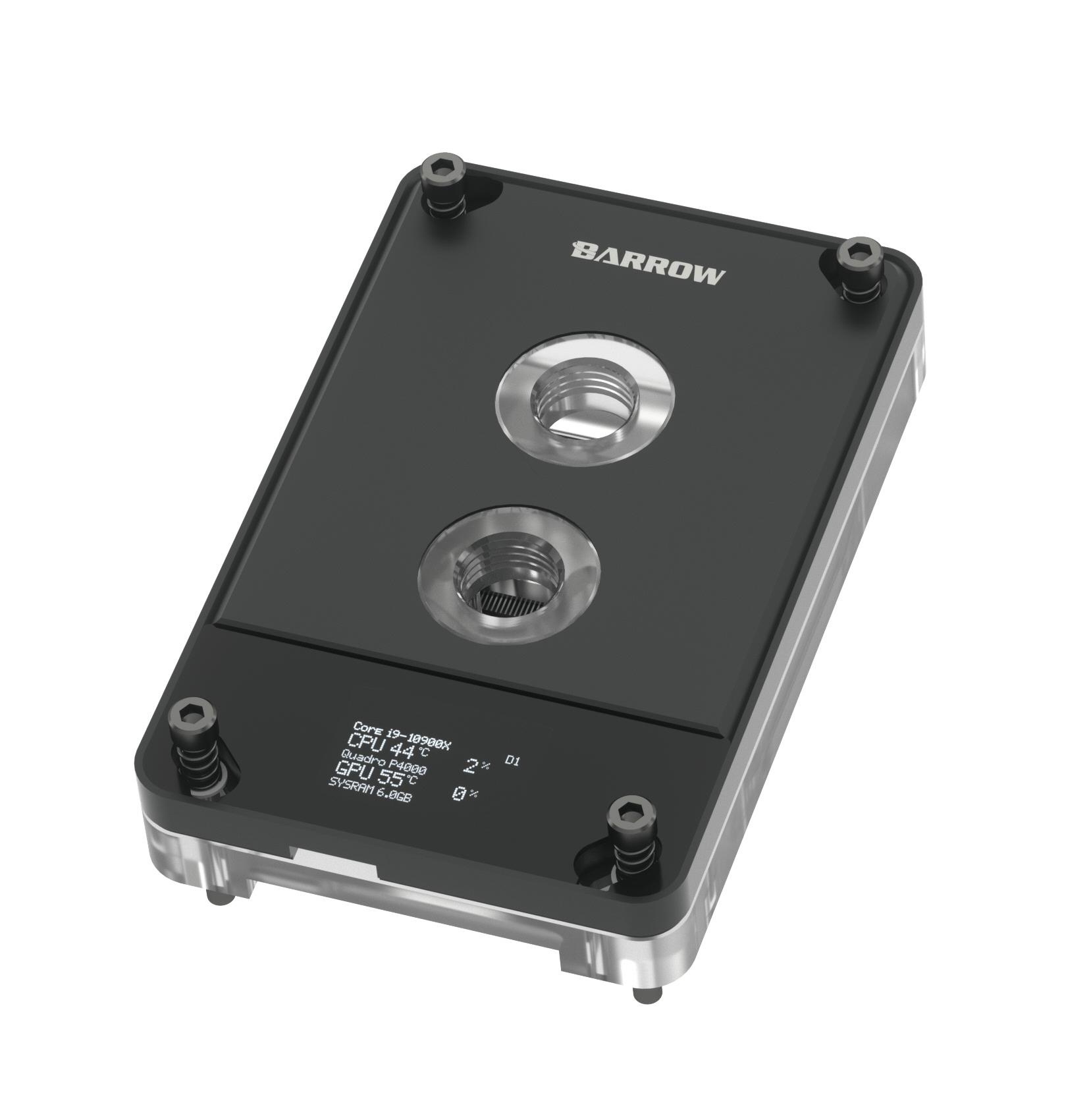 Barrow OLED Display CPU Waterblock with Hardware Monitor, 5v aRGB, AM4 ...