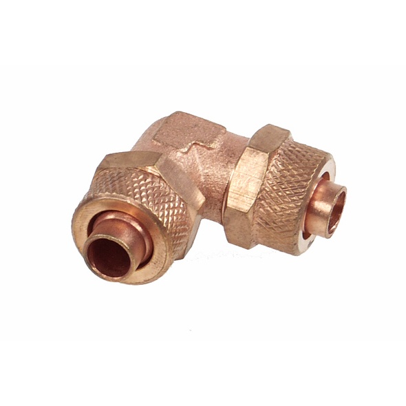 10/8mm (8x1mm) L Tubing Connector - Copper Plated - Watercooling UK