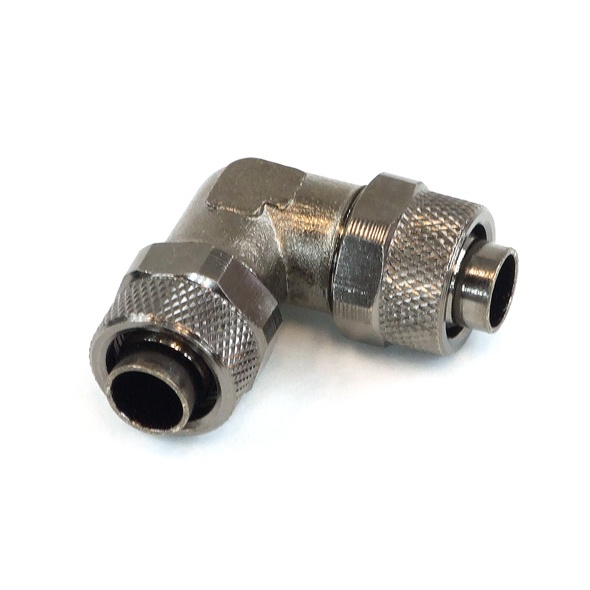 13/10mm (10x1.5mm) L Tubing Connector - Black Nickel - Watercooling UK