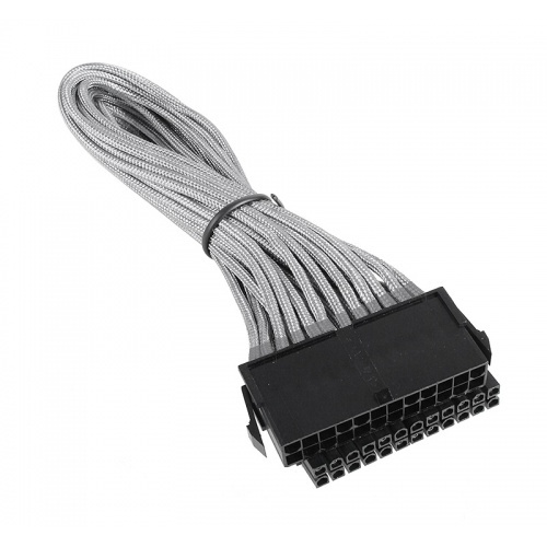 24Pin Cable Modders 30CM ATX, U-HD Braid Sleeved Extension, Steel Grey ...
