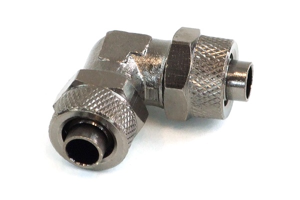 8/6mm (6x1mm) L tubing connector - black nickel - Watercooling UK