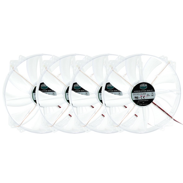 Cooler Master MegaFlow 200 Blue LED Silent Fan (4x Fan Pack ...