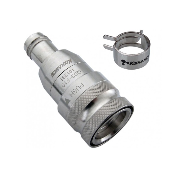 Koolance Quick Release 10mm Socket (3/8) to Coupling (High Flow) - QD3 ...