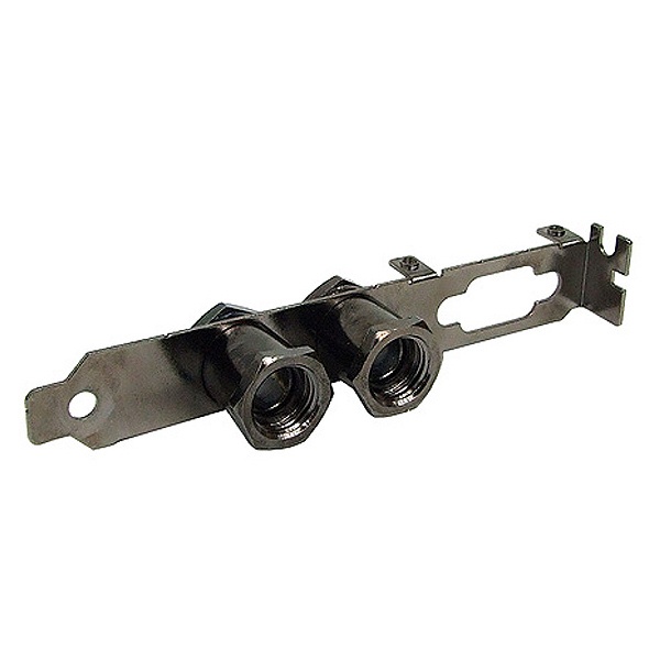 L-Bracket Pass Through with Dual G1/4 Socket Fittings - Black Nickel ...