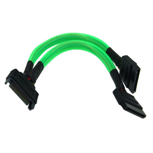 Phobya SATA power Y-cable SATA socket to 2x SATA plug 15cm - UV ...
