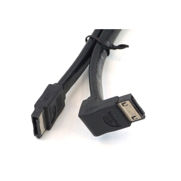 SATA II cable tv 70cm angled, black, shielded - Watercooling UK