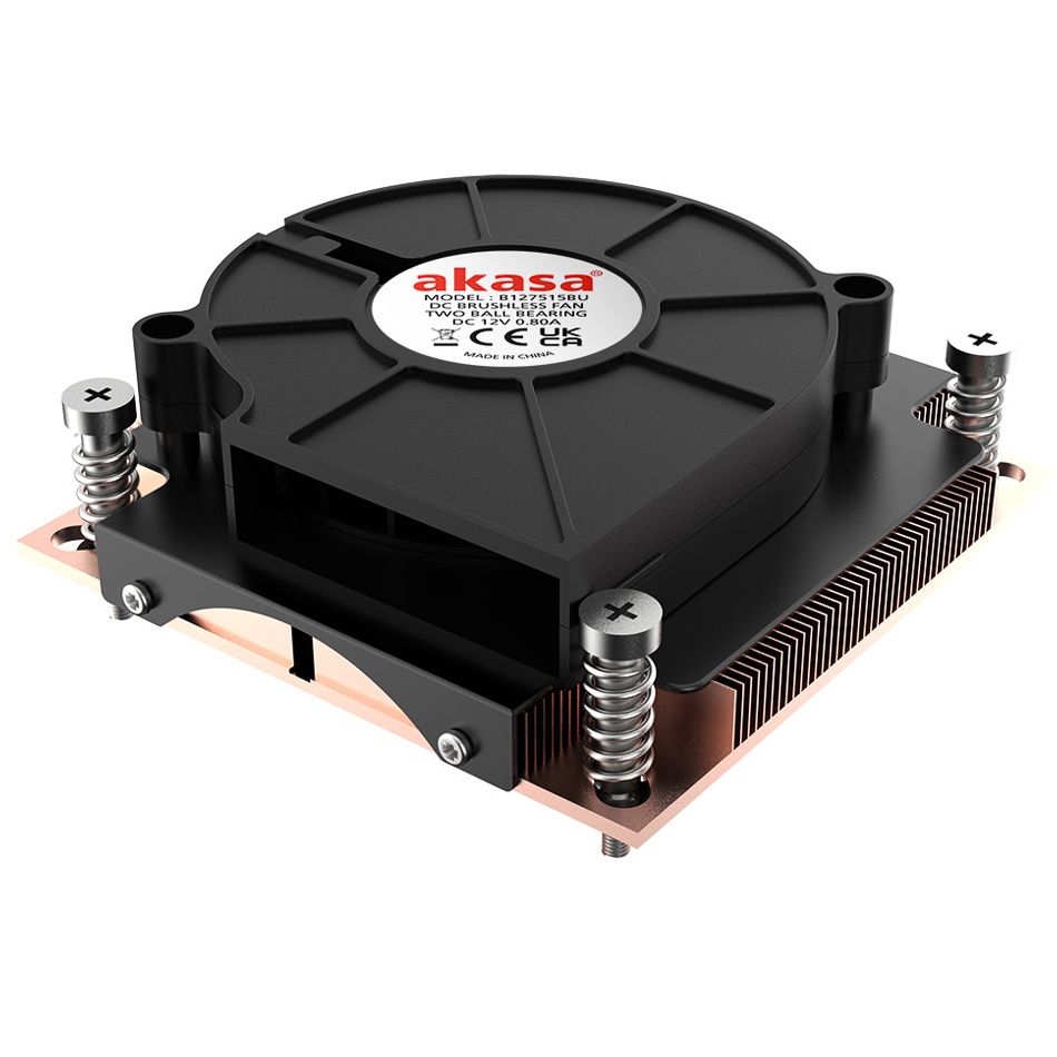 Akasa AK-CC7401BT01 1U Low Profile CPU Cooler - Socket LGA 1700 0.0 ...