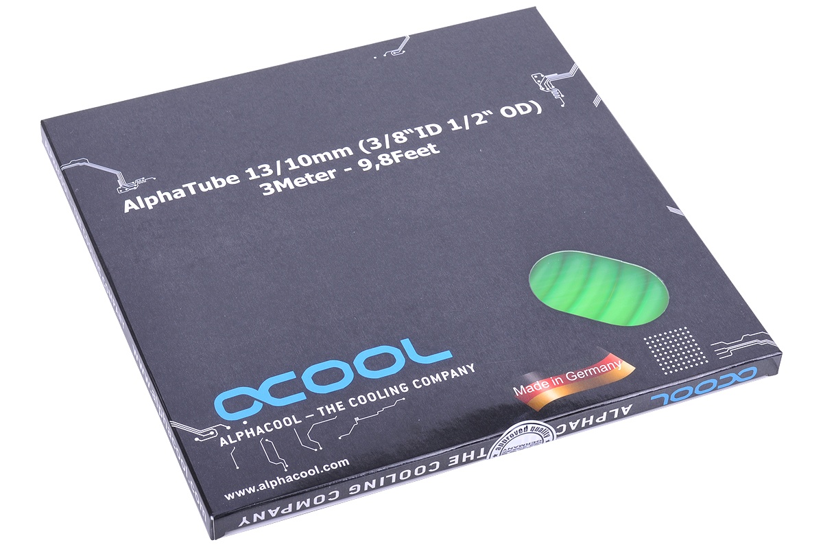 Alphacool tubing AlphaTube HF 13/10 (3/8inchID) - UV Green 3m (9,8ft ...