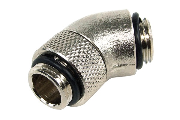 Angled 45- adaptor revolvable G1/4 outer to G1/4 outer thread - round ...