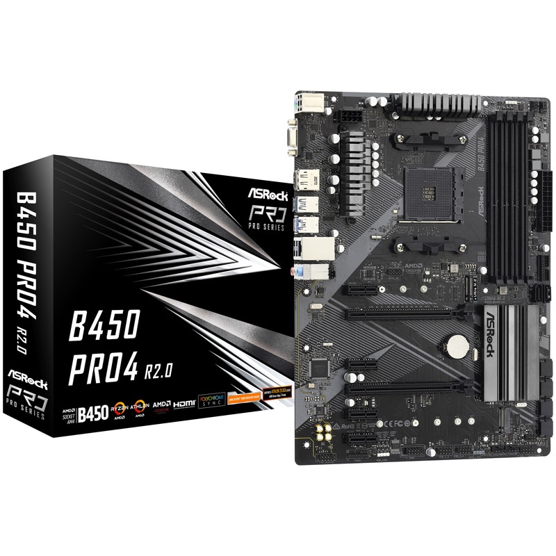 ASRock B450 Pro 4 R2.0, AMD B450 mainboard - Socket AM4 - Watercooling UK