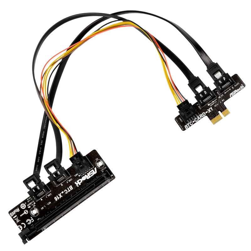 ASRock BTC Pro Kit, PCIe x1 to PCIe x16 Riser card cable - Watercooling UK