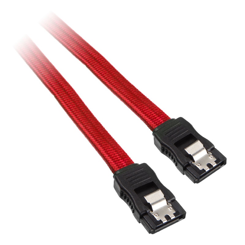 BitFenix SATA 3 cable 75cm - sleeved red / black - Watercooling UK