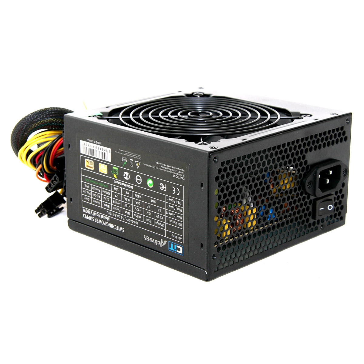CiT 500W APFC 85% Efficient PSU EuP Lot 6 Ready 12cm Black Fan Retail ...