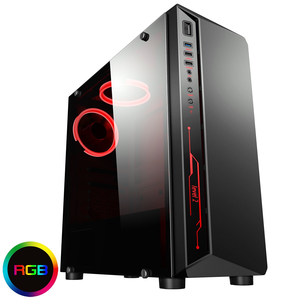 CiT Blitz RGB Gaming Case With Full Acrylic Window - Watercooling UK