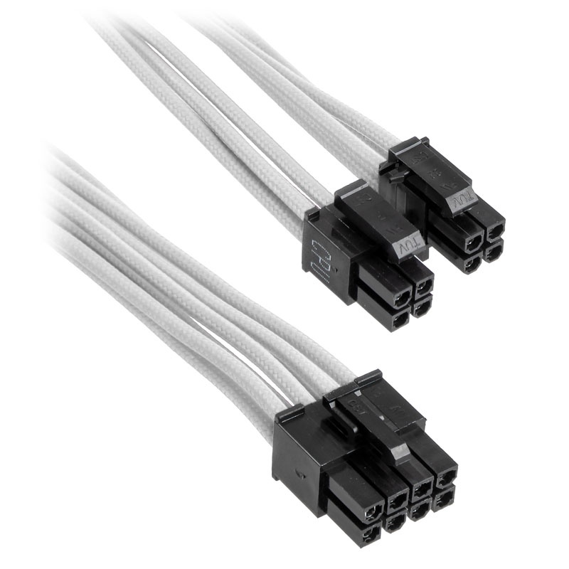 Corsair Premium Sleeved EPS12V ATX12V cable, double pack - white ...
