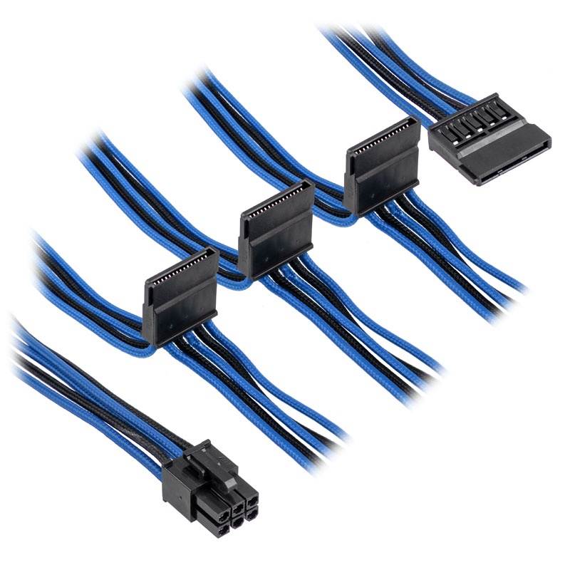 Corsair Premium Sleeved SATA cable - blue / black - Watercooling UK