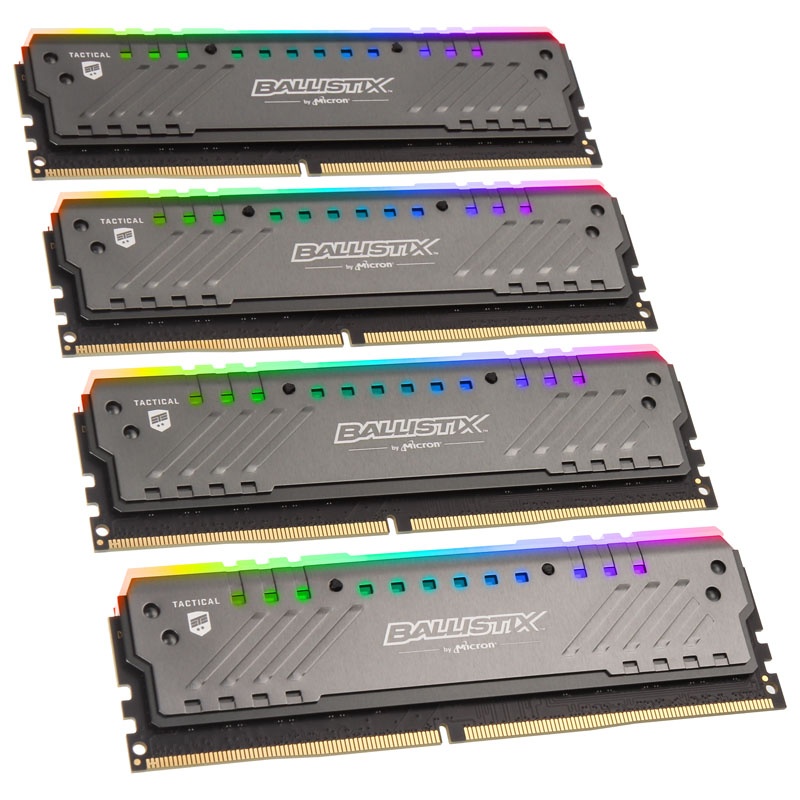 Crucial Ballistix Tactical Tracer RGB, DDR4-3000, CL16 - 64GB Quad Kit ...