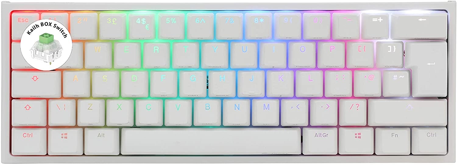 Ducky One2 White Mini Kailh BOX Jade Switch RGB Backlit UK Layout ...