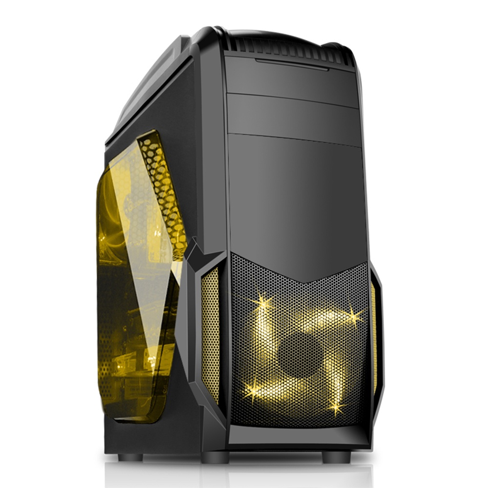 Fierce PC Sand Storm Gaming PC Case Yellow LED Fans - Watercooling UK