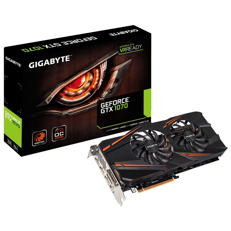 Gigabyte GeForce GTX OC 1070 Wind Force 2X, 8192MB GDDR5 - Watercooling UK