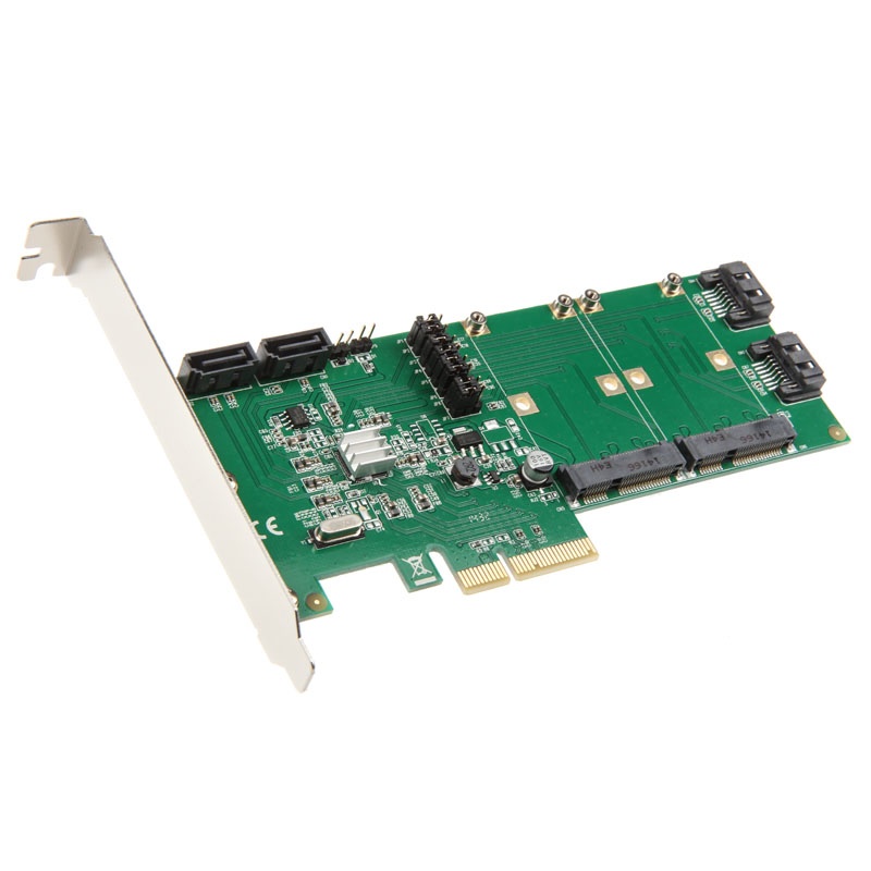 InLine RAID-Controller PCIe x4 for 4x SATA 6G / 2x mSATA - Watercooling UK
