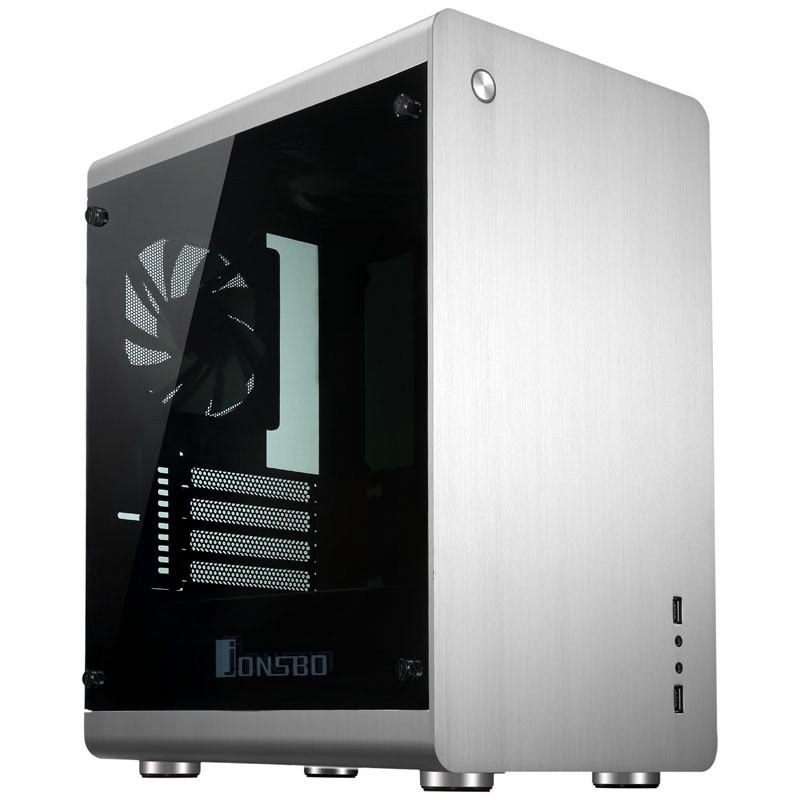 Jonsbo RM3 Micro-ATX case, tempered glass - silver - Watercooling UK