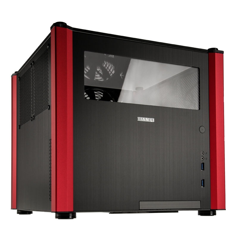 Lian Li PC-V359WRX Micro-ATX Case - Black / Red Window - Watercooling UK