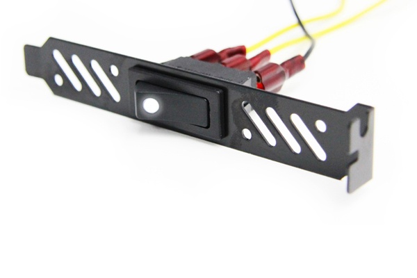 ModMyToys Premiun Black Vented PCI Bracket w/ LED Rocker Switch - White ...