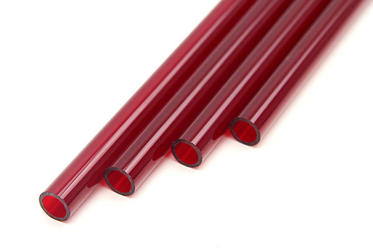 Monsoon PETG Tubing 16/12mm (ID 1/2 OD 5/8) 4x90cm - Red - Watercooling UK