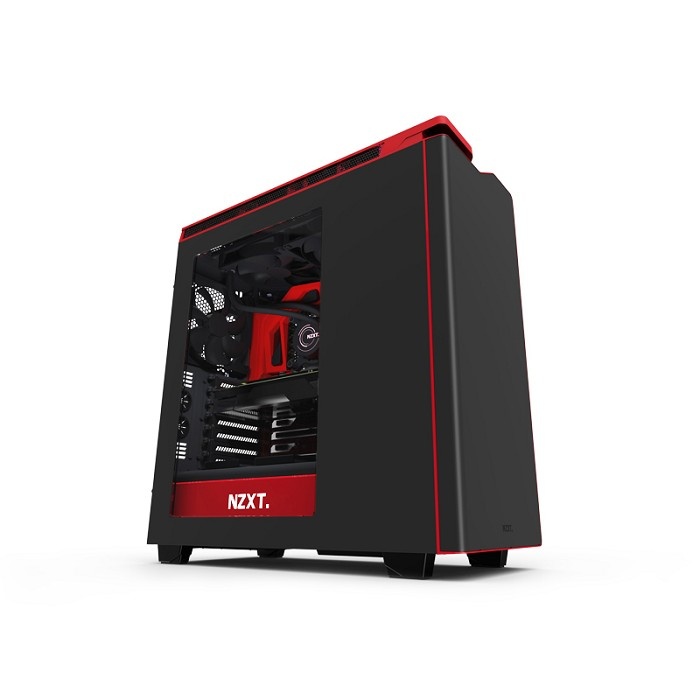 NZXT H440 New Edition Matte Black/Red with Side Window - Watercooling UK