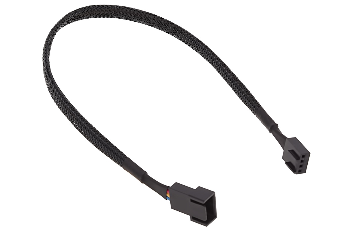 Phobya 4Pin PWM extension 30cm - black Second quality - Watercooling UK