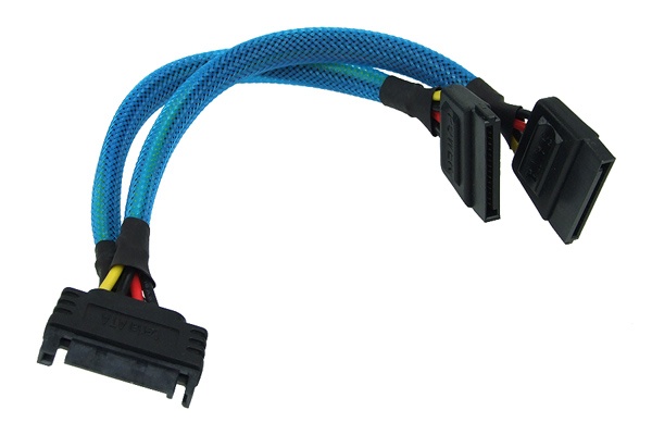 Phobya SATA power Y-cable SATA socket to 2x SATA plug 15cm - UV ...