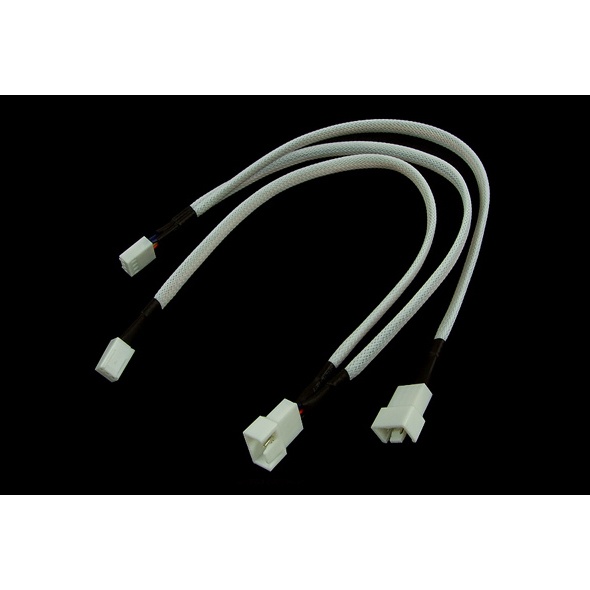 Phobya Y-Cable 4Pin - 2x 4Pin PWM and 1x 3Pin 30cm - UV white ...