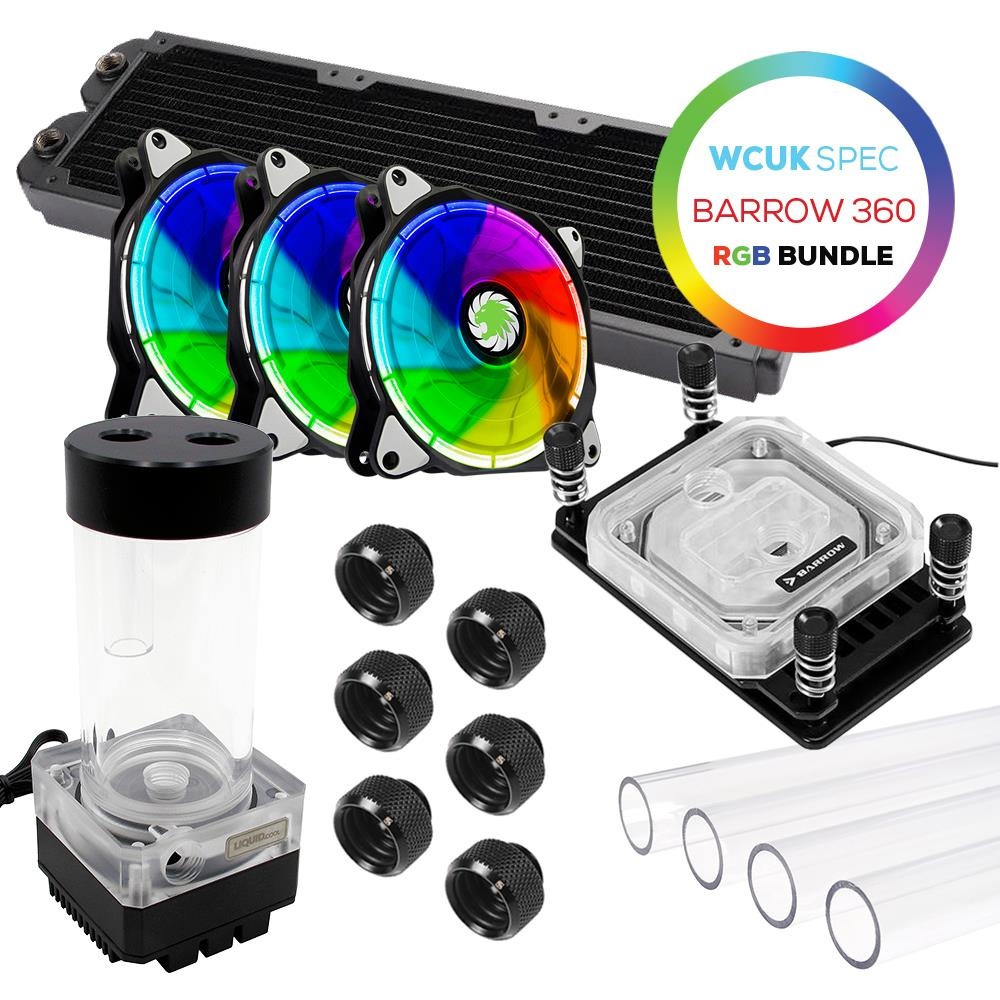 WCUK Spec Eclipse RGB - Barrow Hard Tube PRO 360 Watercooling Kit - AMD ...