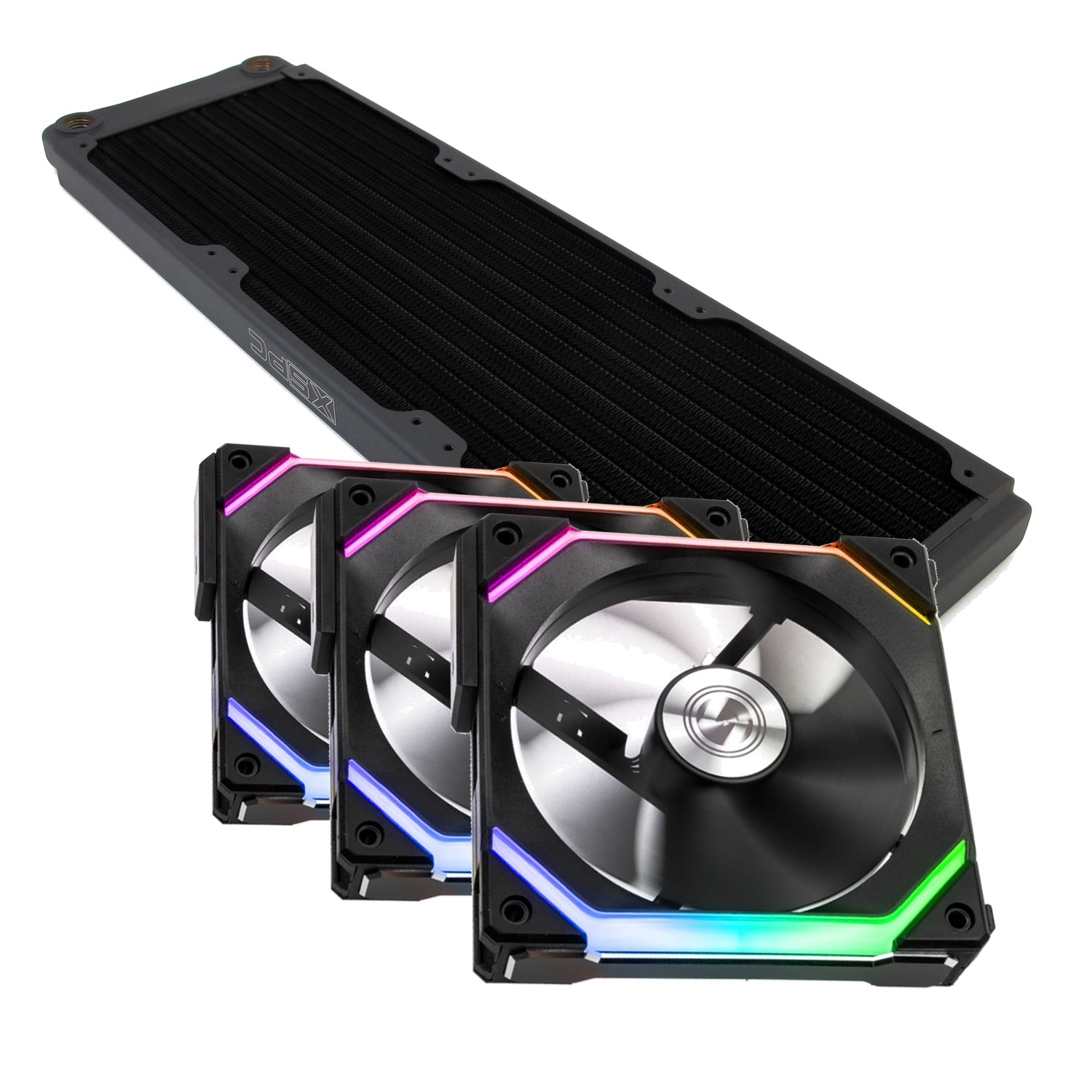 WCUK Spec XSPC TX360 Black Radiator and Lian Li Fans Premium Kit ...