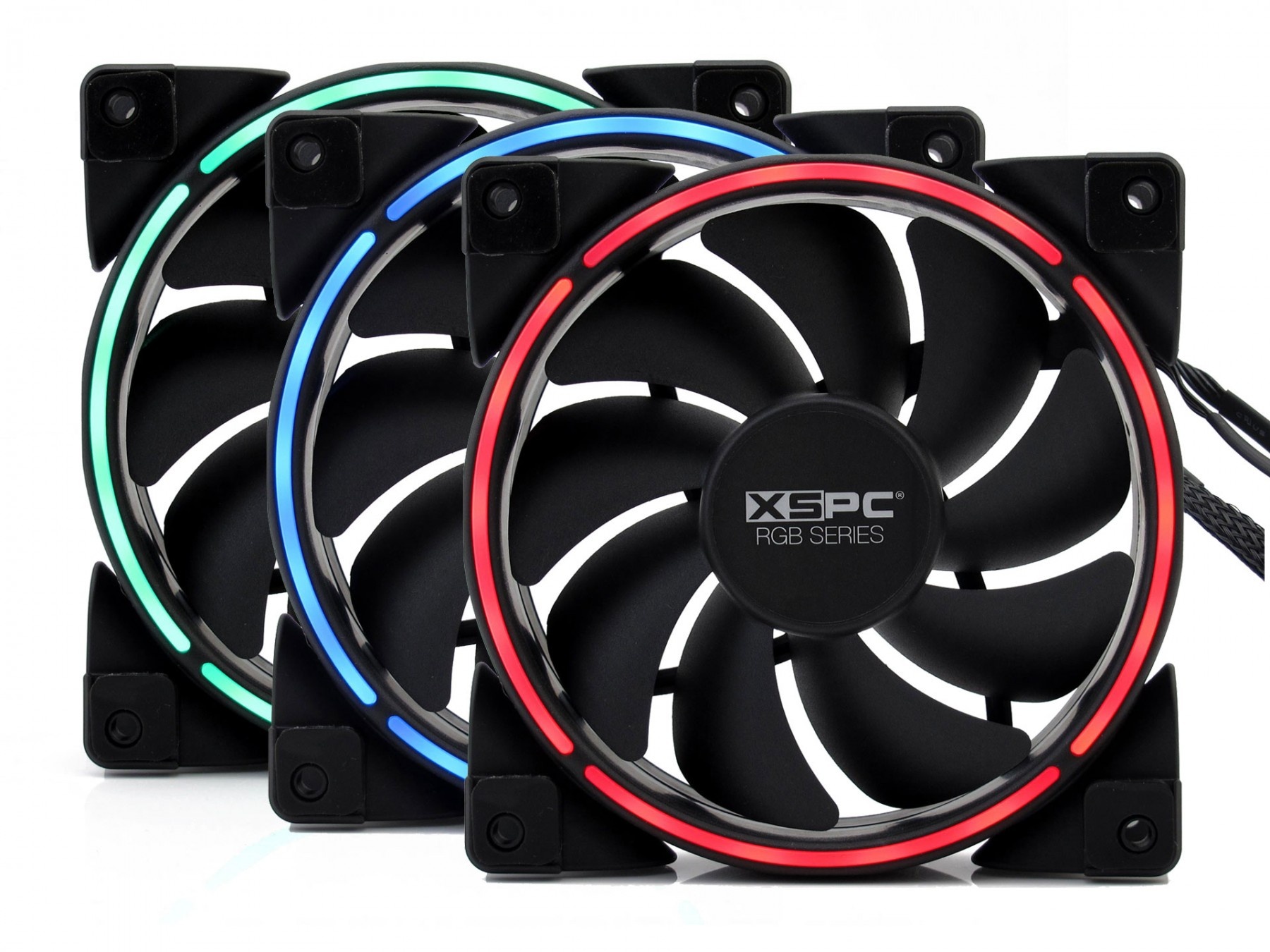 XSPC RGB Series 120mm Fan - PWM 800-2200RPM - 12V 4Pin RGB (3 Pack ...