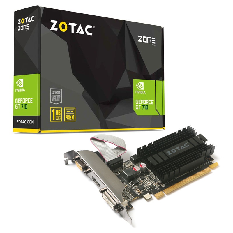 ZOTAC GeForce GT 710m, 1024MB DDR3, PCIe x1, passive, low profile ...