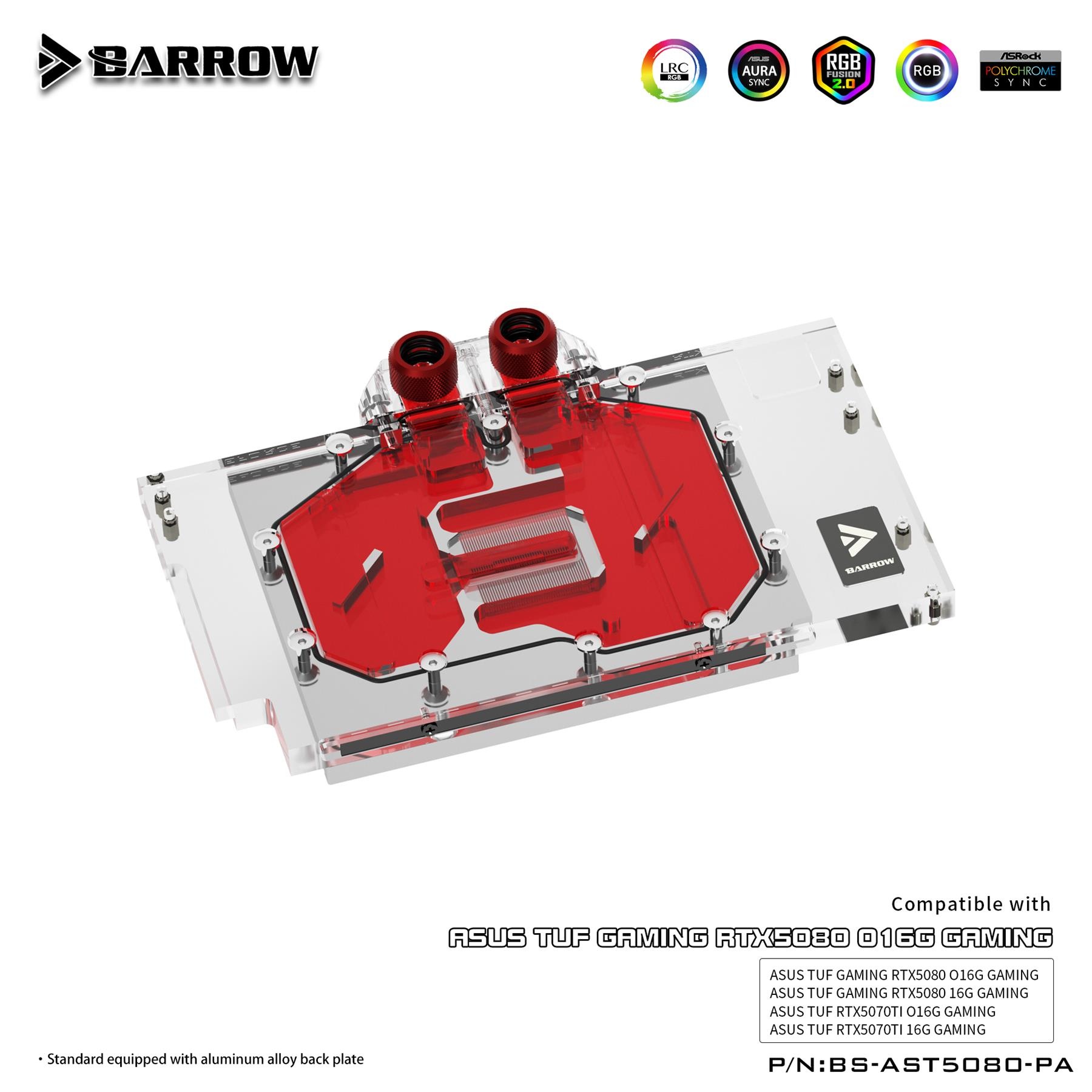 Barrow NVIDIA RTX 5080 ASUS ROG TUF, aRGB Graphics Card Waterblock ...